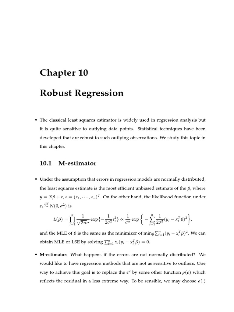 Appliedstat 2017 Chapter 10 11 Pdf Robust Statistics Regression Analysis 