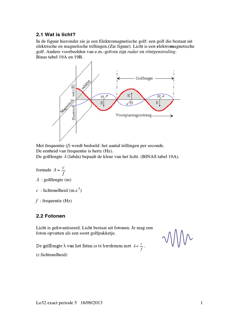 2.1 Wat Is Licht - 2.2 Fotonen | PDF