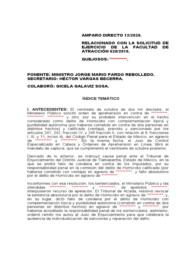 SPA Sentencia Absolutoria Apelacion Efectos AD 12-2020 | PDF