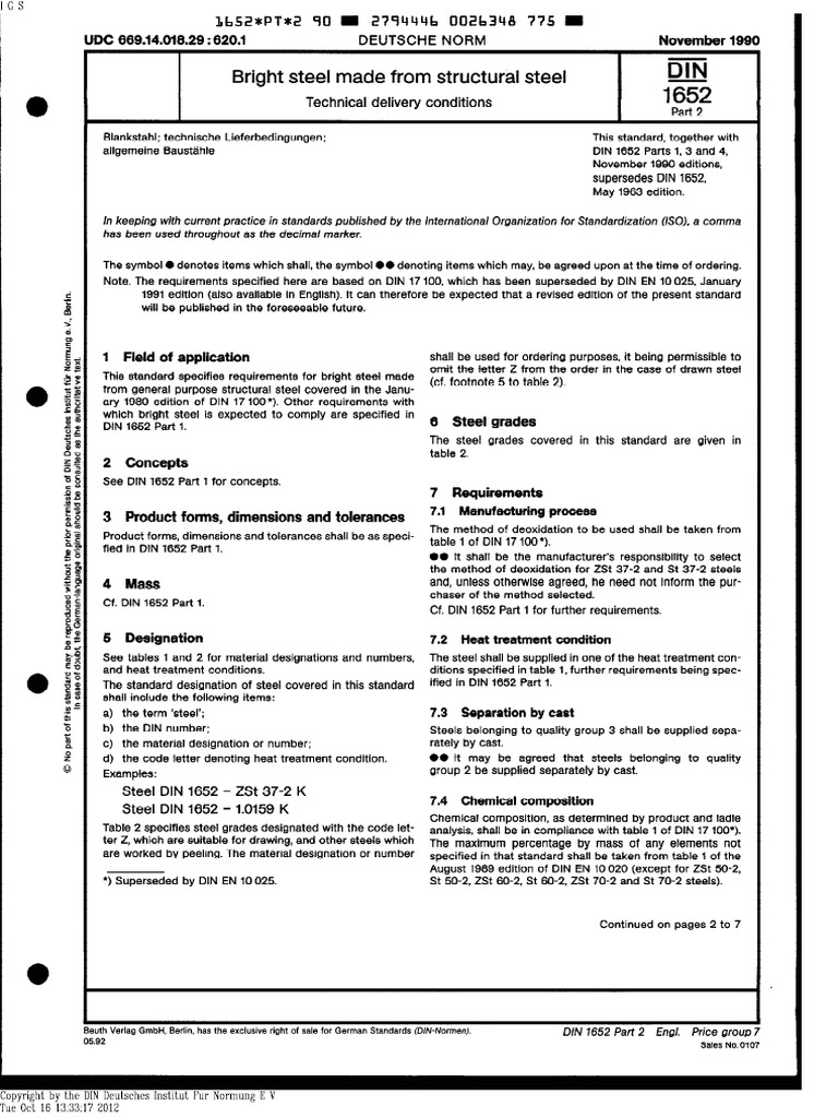 Instituto Alemão de Normalização-Din 1652-2 | PDF