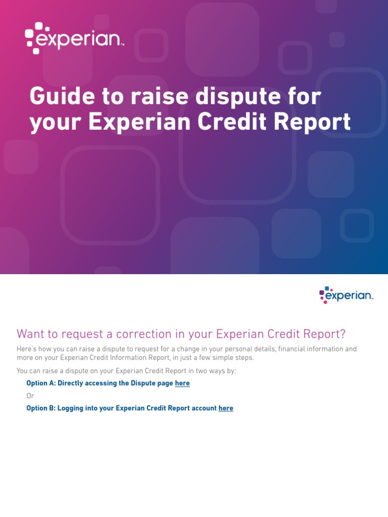 How to Dispute Your Experian Report | PDF | Credit History | Login