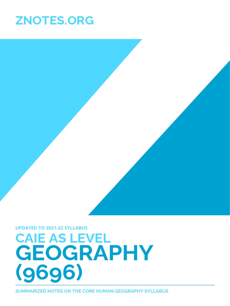 Caie As Level Geography 9696 Core Human Geography v1 | PDF | Human ...