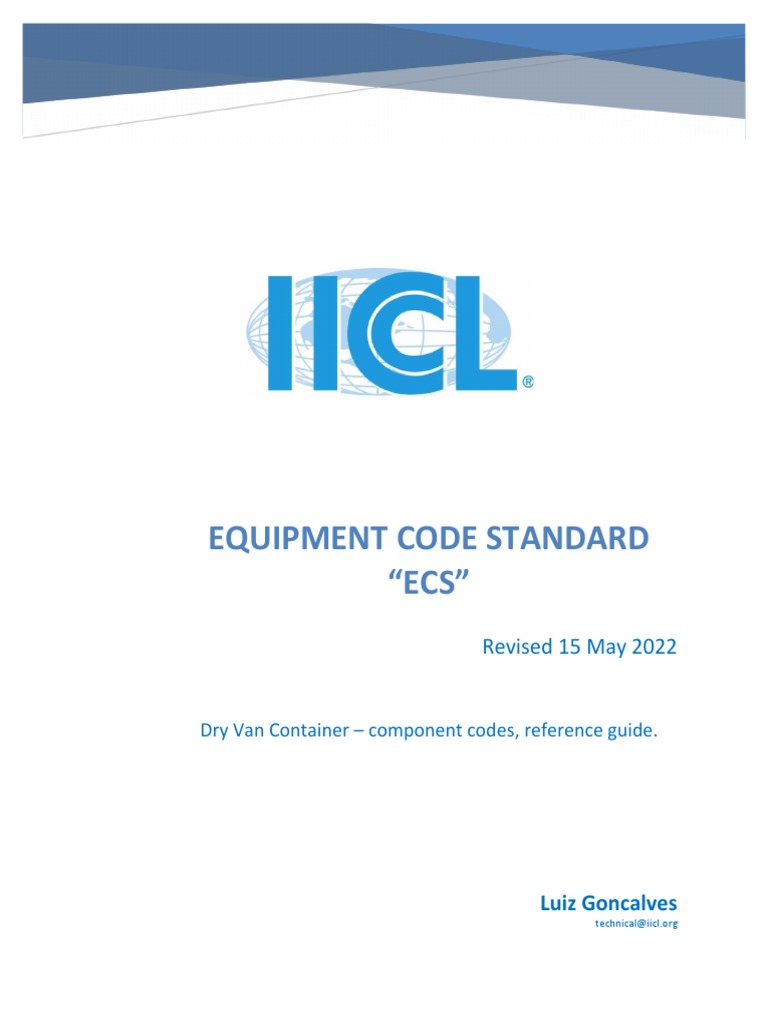 Equipment Code Standard Ecs | PDF | Economic Sectors | Building Materials