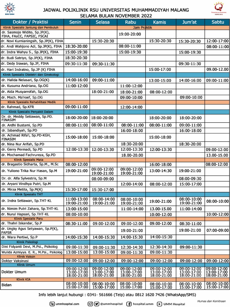 Jadwal Poli November Update | PDF