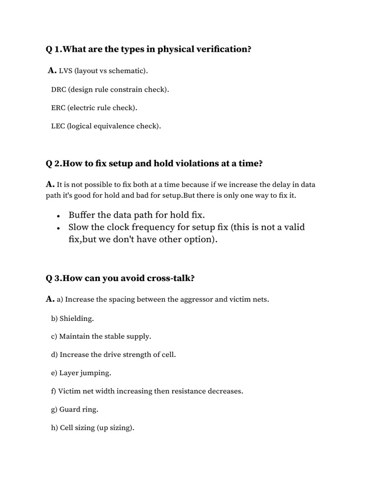Physical Design Questions | PDF