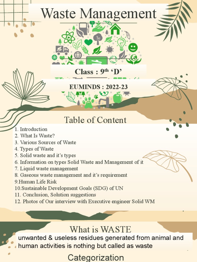 Waste Management SNBP 9thd Euminds 22-23 | PDF | Waste | Waste Management