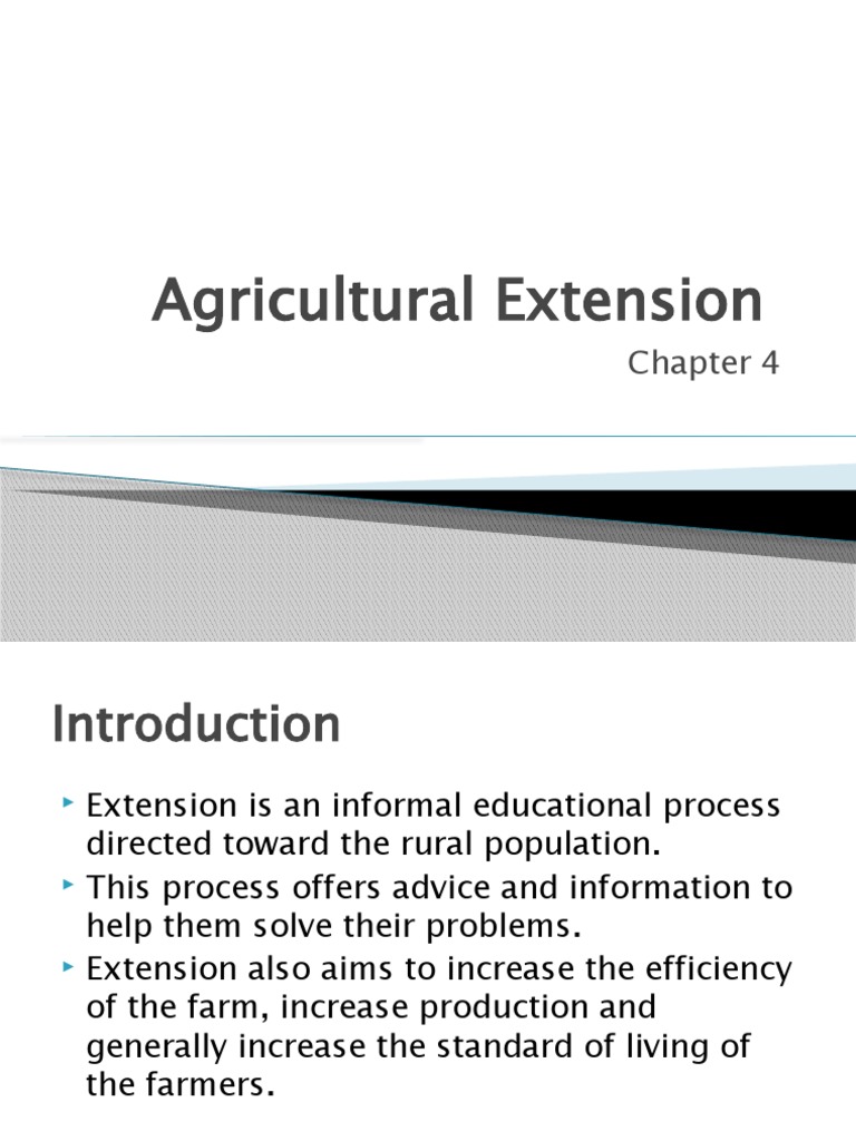 Introduction to Agricultural Extension | PDF | Agriculture | Understanding