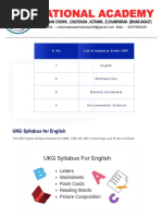 CBSE UKG Syllabus | PDF