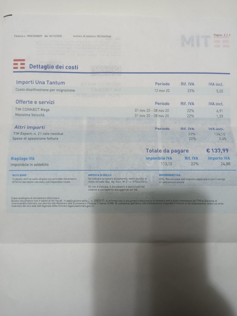 Fattura TIM | PDF