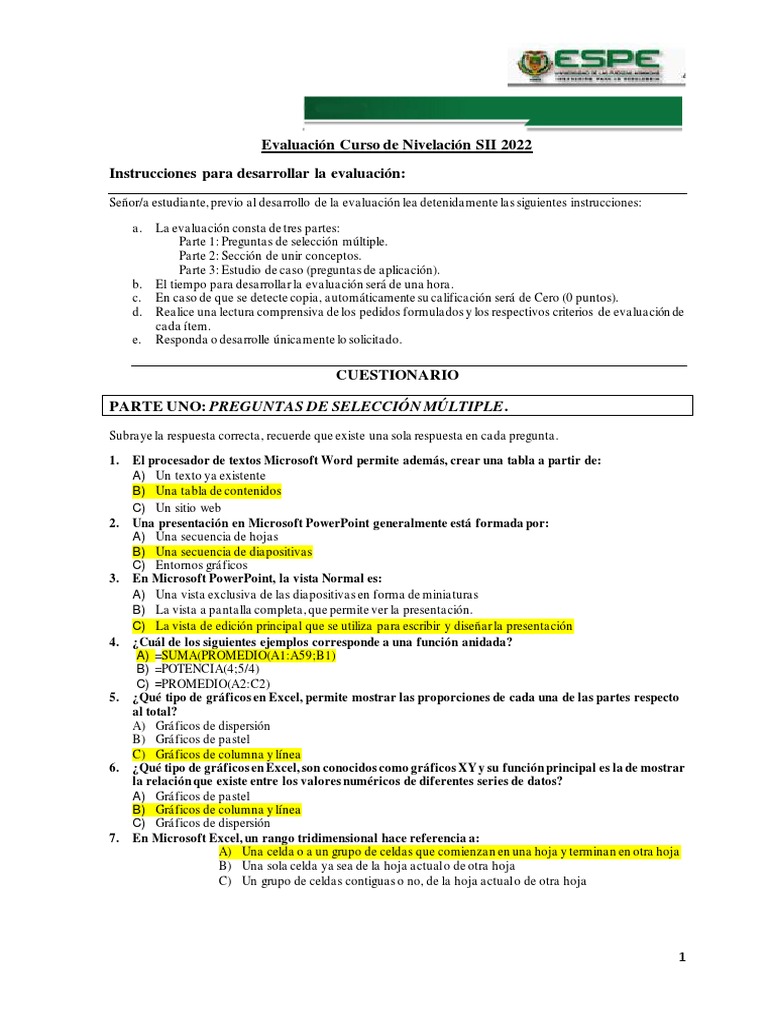 Examen Espe | PDF | Microsoft Excel | Ingeniería de software