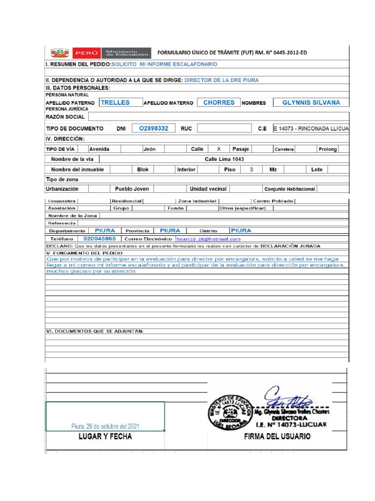 Solicito Informe Escalafonario | PDF