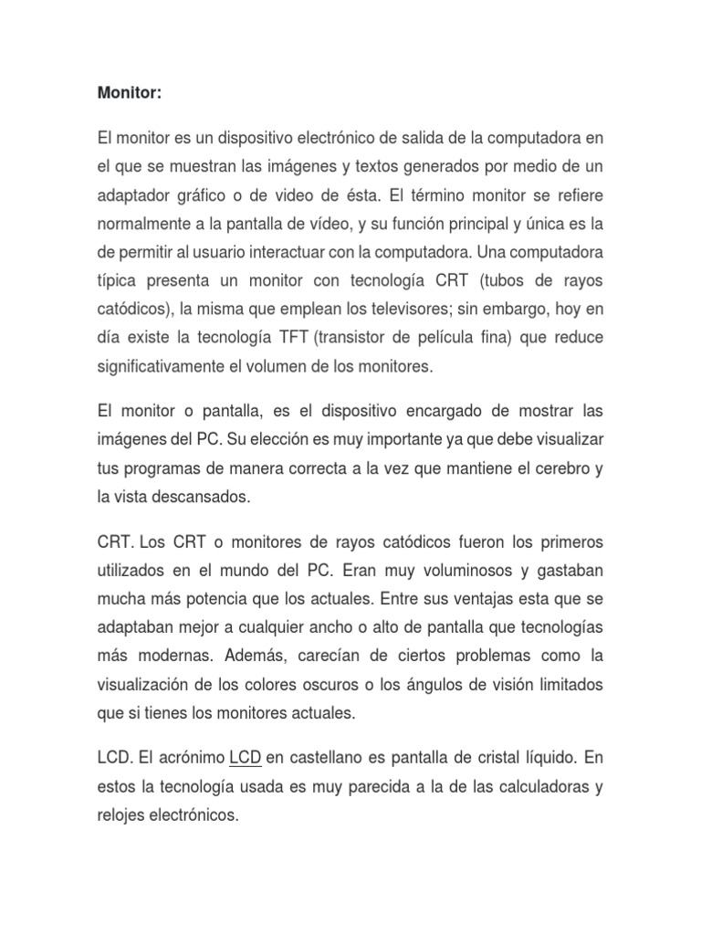 Que Es Un Monitor | PDF