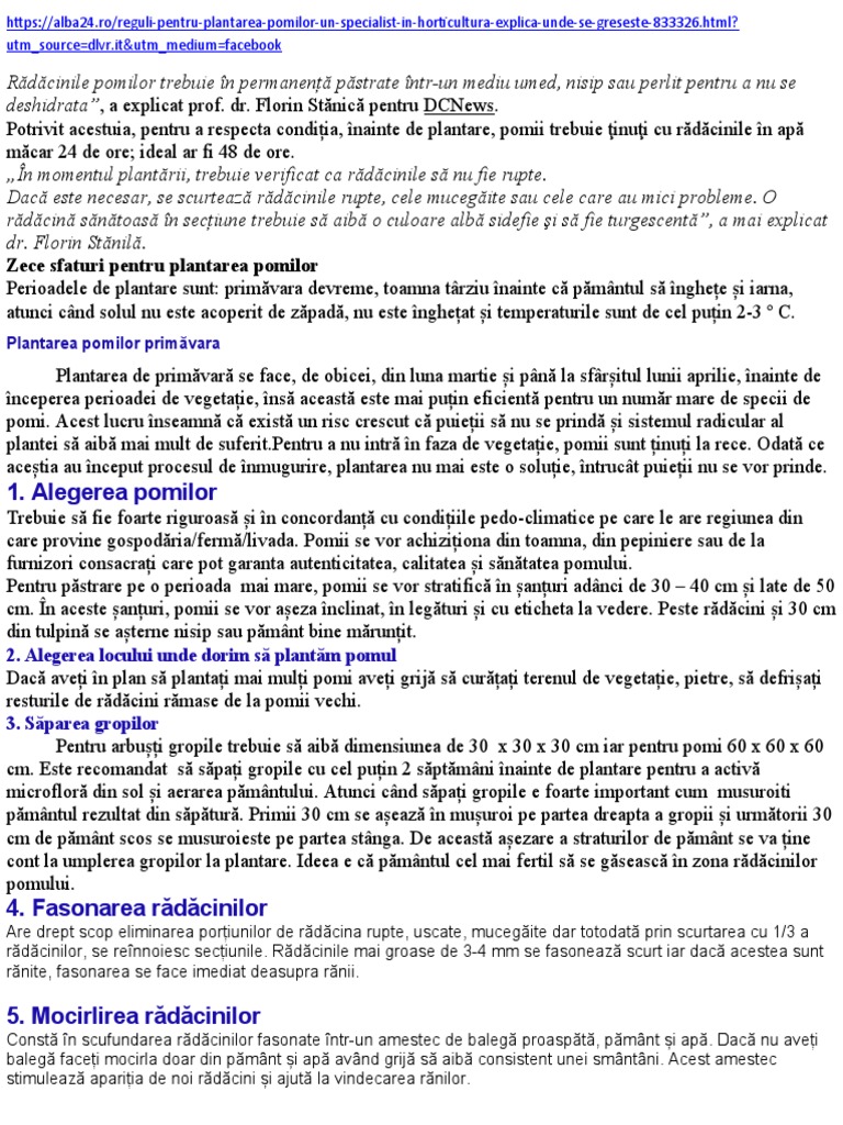 Utile Pomi Fructiferi | PDF