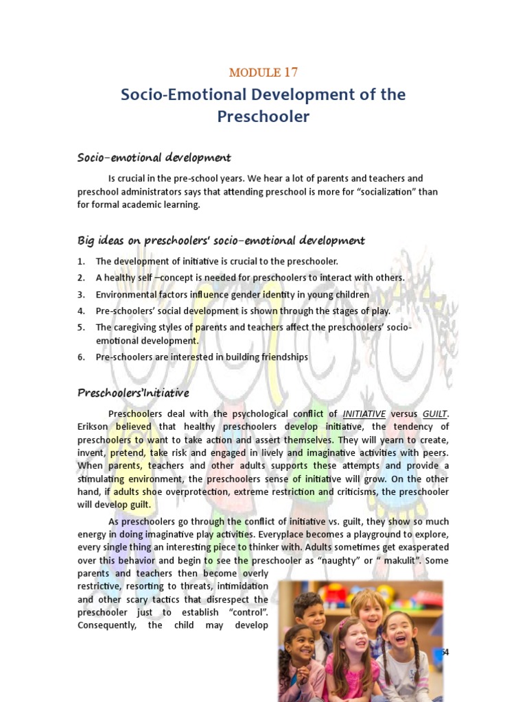 Socio Emotional Development of The Preschooler | PDF