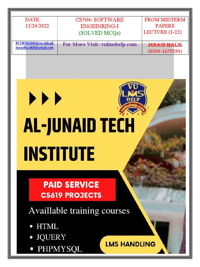 Cs504 Midterm Solved Mcqs by Junaid | Download Free PDF | Object ... Cs504 Midterm Solved Mcqs by Junaid | Download Free PDF | Object ...