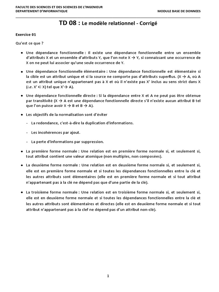 TD 08 - Début de Correction | PDF