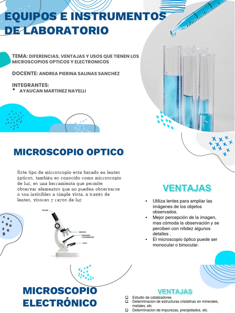 Diferencias entre microscopios ópticos y electrónicos | PDF | Óptica ...
