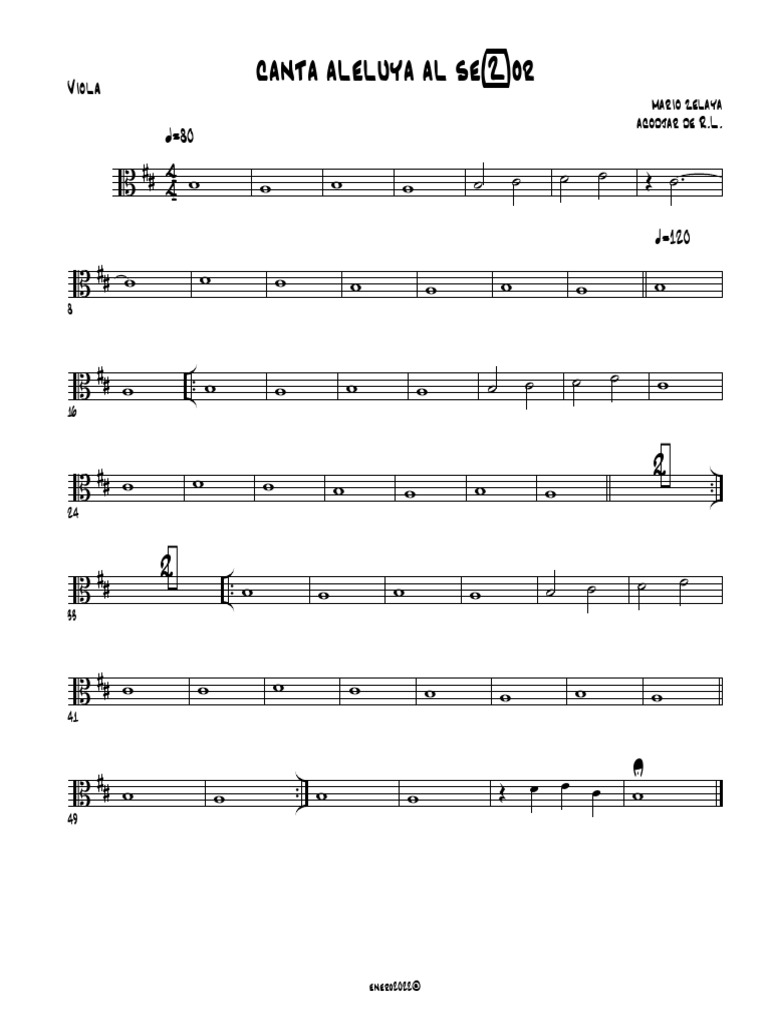 Canta Aleluya Al Señor - Viola | PDF