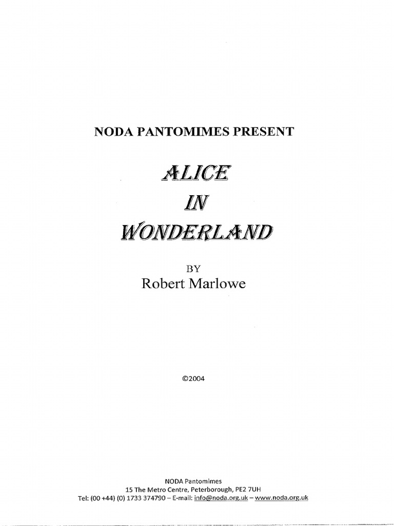 Alice in Wonderland by Robert Marlowe - Reduced - 155316833022947 | PDF