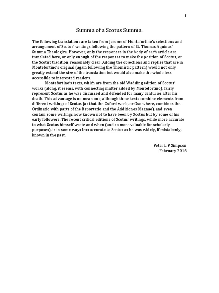 Scotus Summa Ia Qq. 75-77 | PDF | Soul | Idea