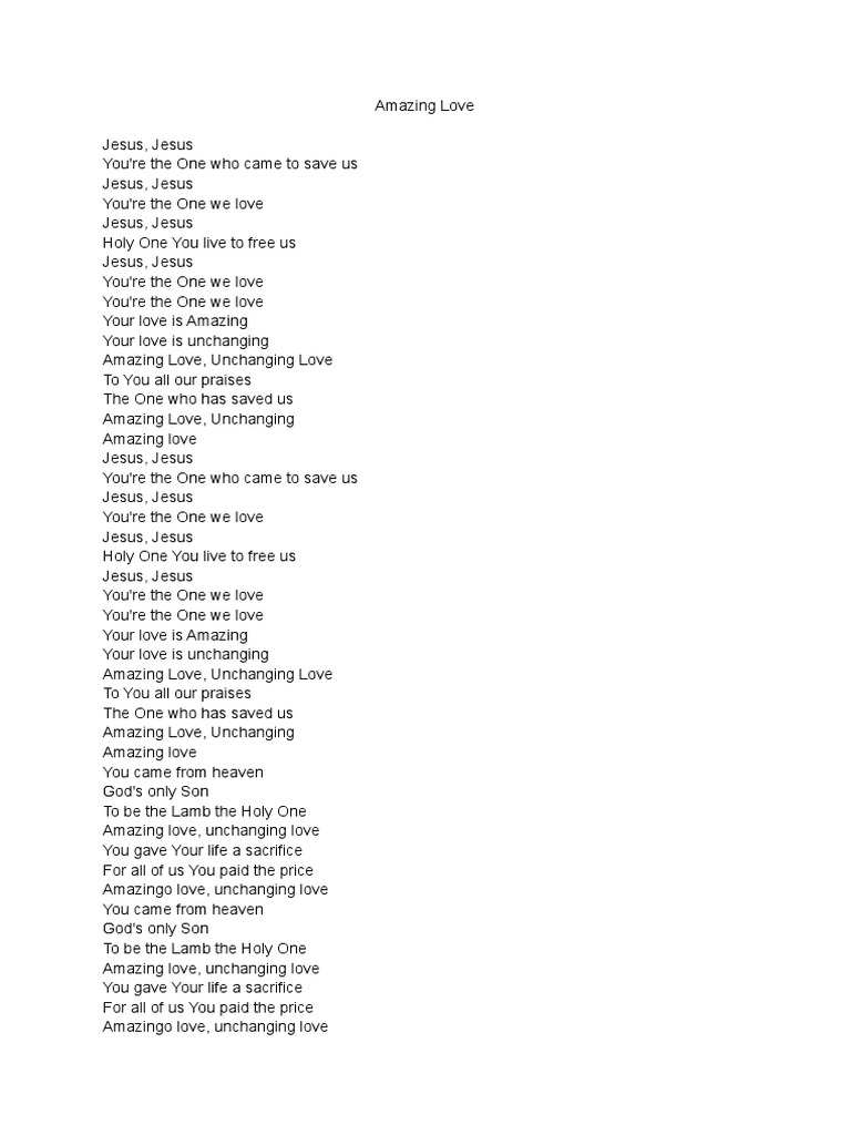 Amazing Love (lyrics) | PDF