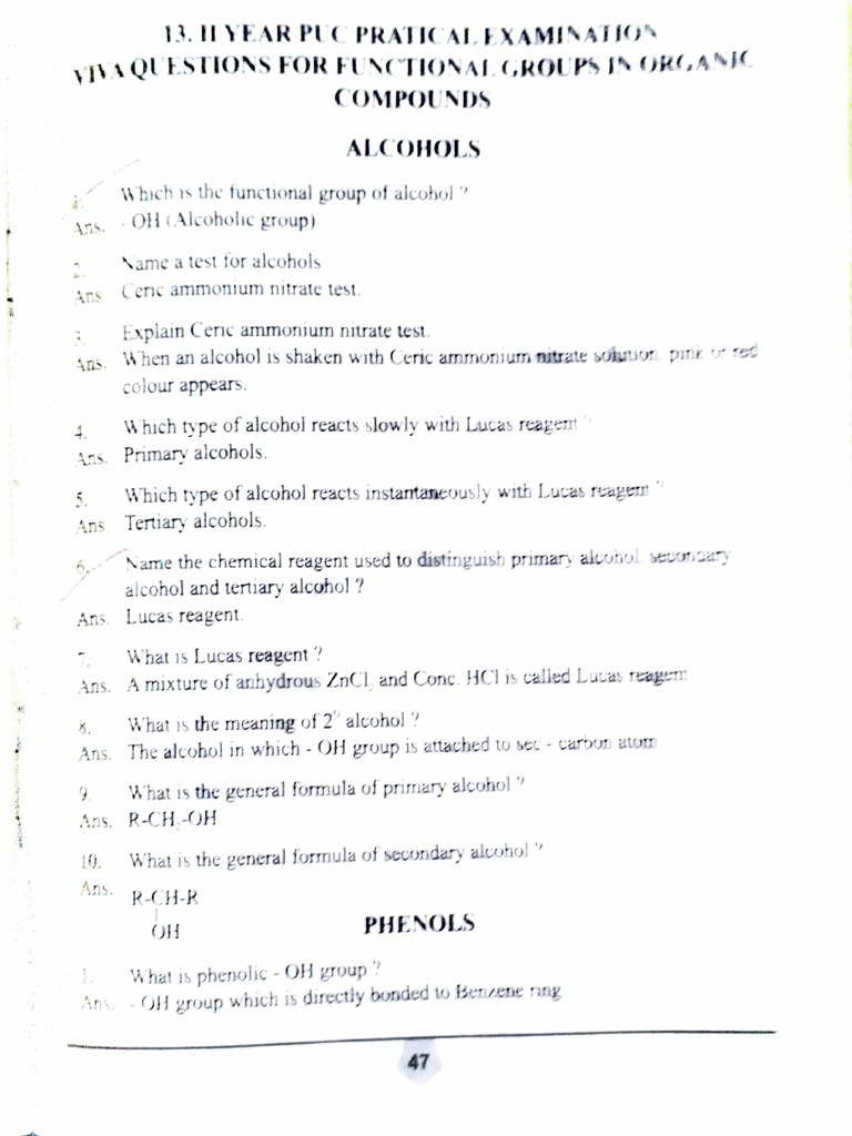 Chem Lab Viva Ques 2022 | PDF