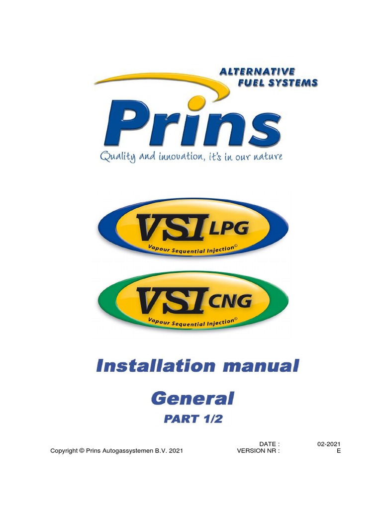 Prins General Installation Manual Part 1 VSI LPG CNG 202102 | PDF