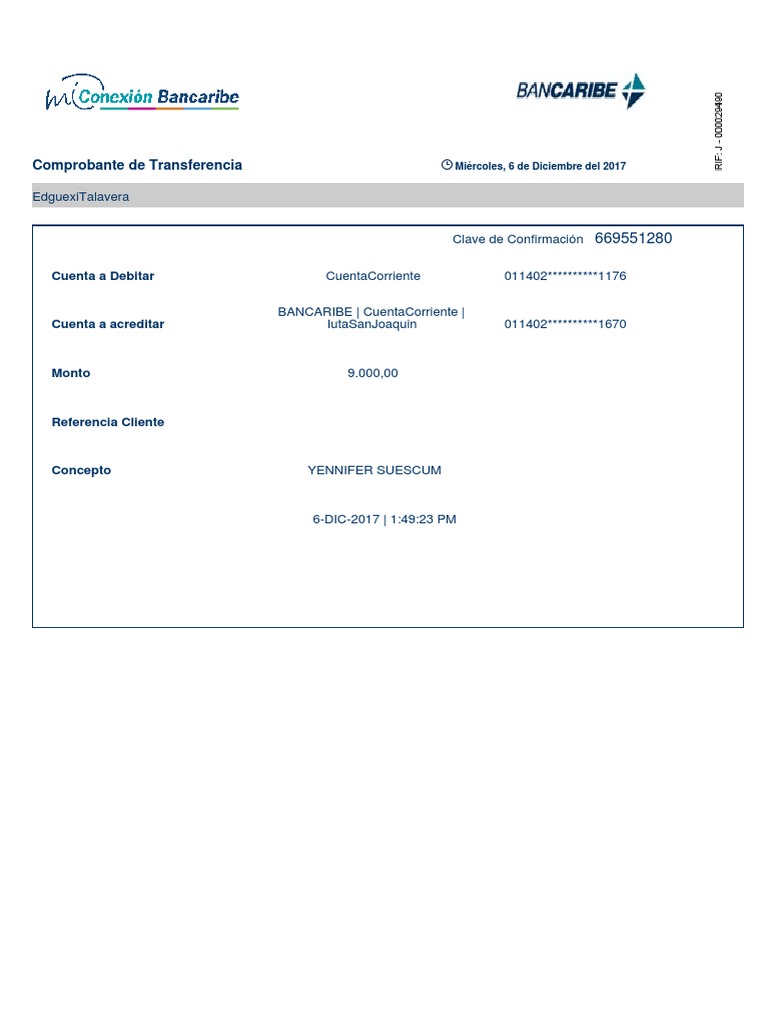 Comprobante de Transaccion | PDF