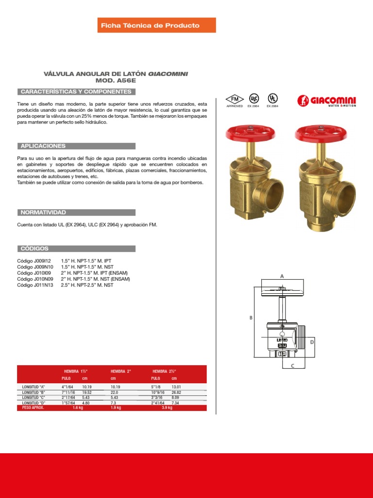 Valvula Giacomini hembra - macho Giacomini A56E (6) | PDF