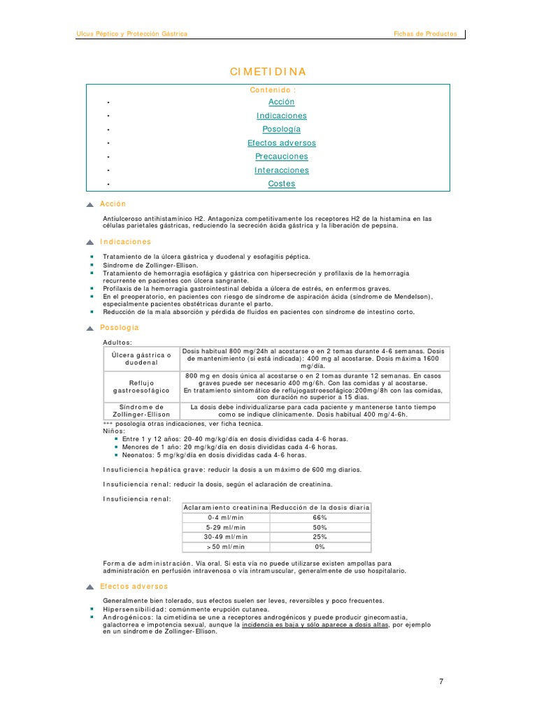 Guía de Uso de Cimetidina | PDF | Medicina CLINICA | Medicina