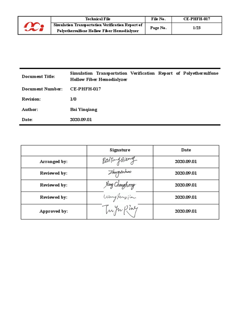 (CE-PHFH-017) - Transportation Validation Report-1.0 | PDF ...
