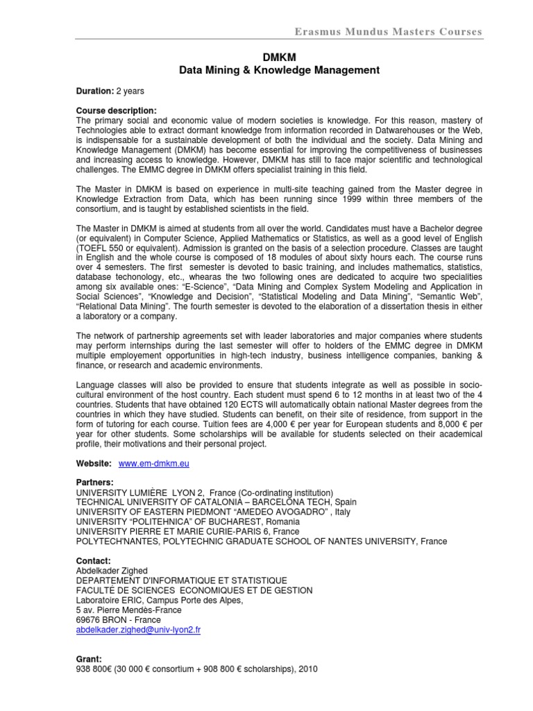 DMKM - Data Mining & Knowledge Management | PDF | Academic Degree | Thesis