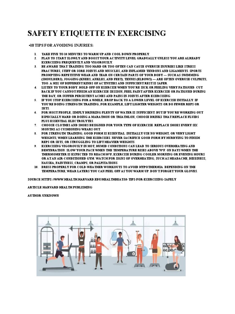 P.E Safety Etiquett | PDF | Strength Training | Hyperthermia