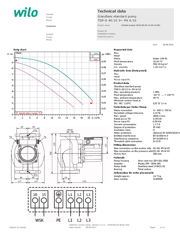 BOMBAS PRIMARIAS - Data - Sheet - TOP-S - 40 - 10 - 3 - PN - 6 - 10 ...