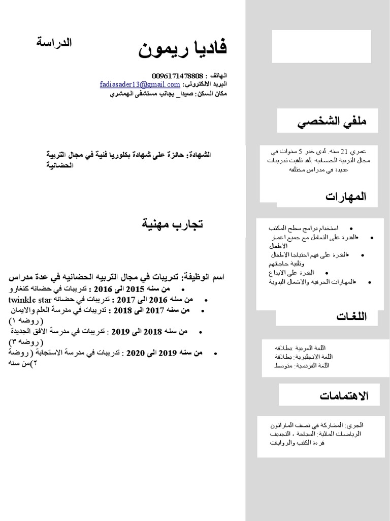 Arabic CV 04 | PDF