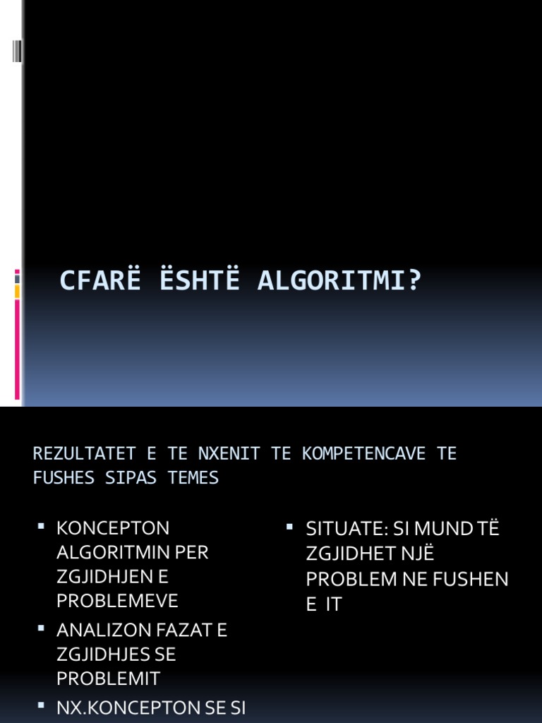 Cfarë Është Algoritmi Klasa 11 Tik Me Zgjedhje | PDF