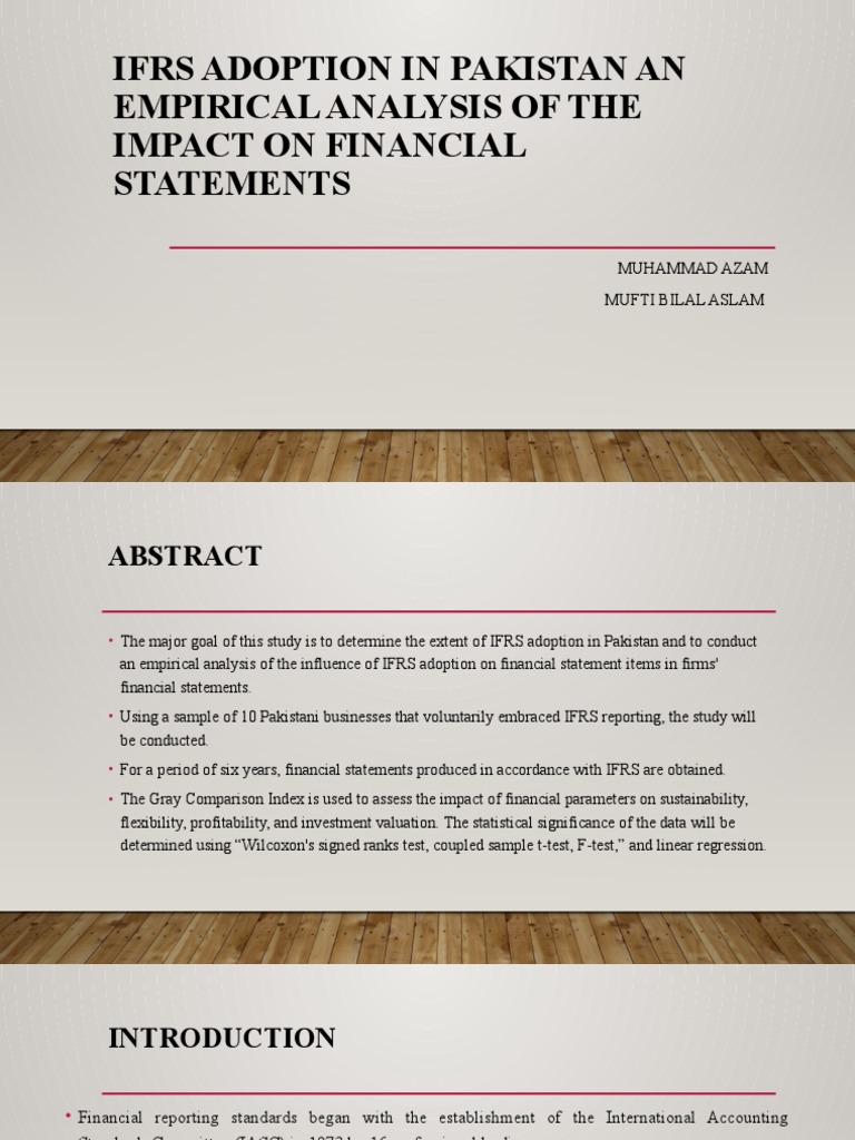 IFRS Adoption Presentation | PDF | International Financial Reporting ...