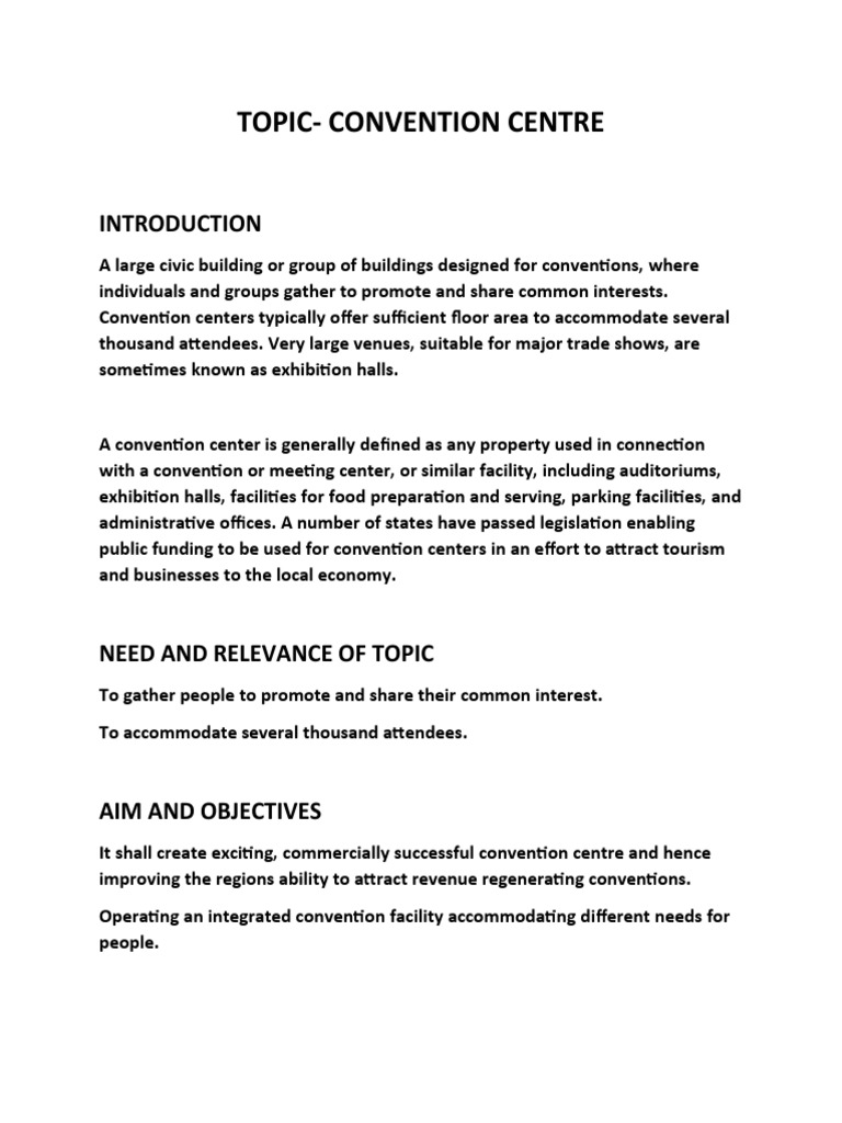 Convention Centre | PDF | Economies