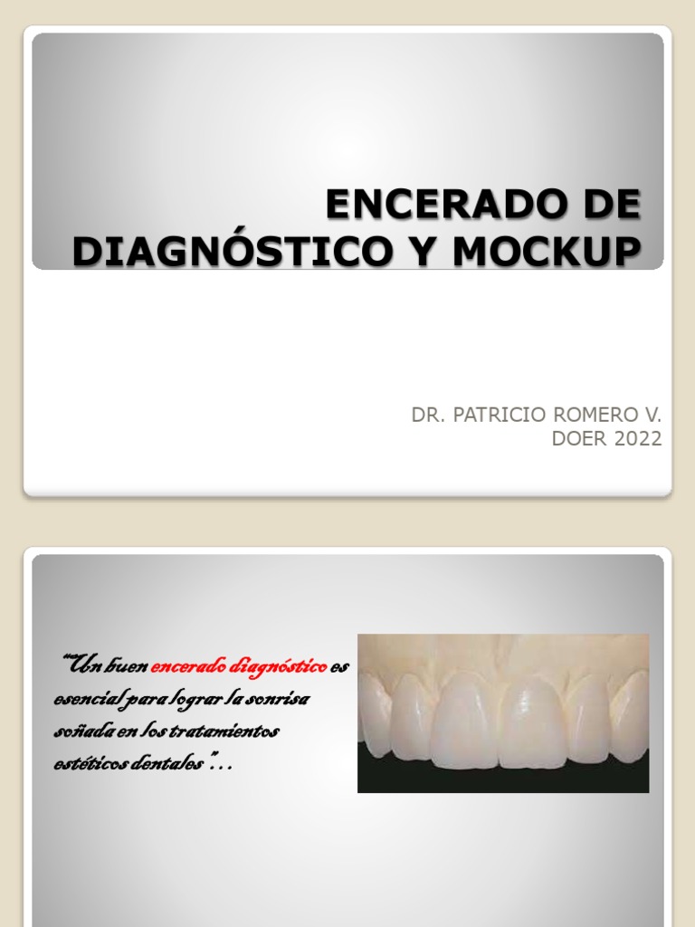 Encerado de Diagnóstico y Mockup 2022 | PDF | Odontología | Ramas de Odontología