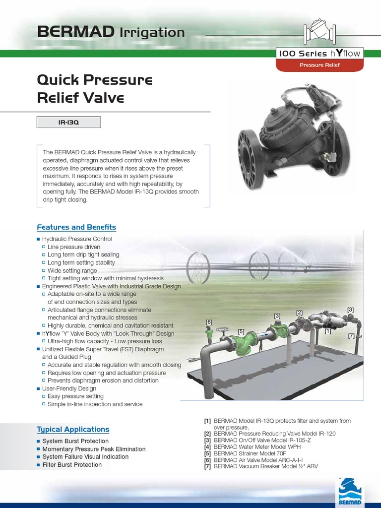 Bermad: Quick Pressure Relief Valve | PDF | Valve | Civil Engineering