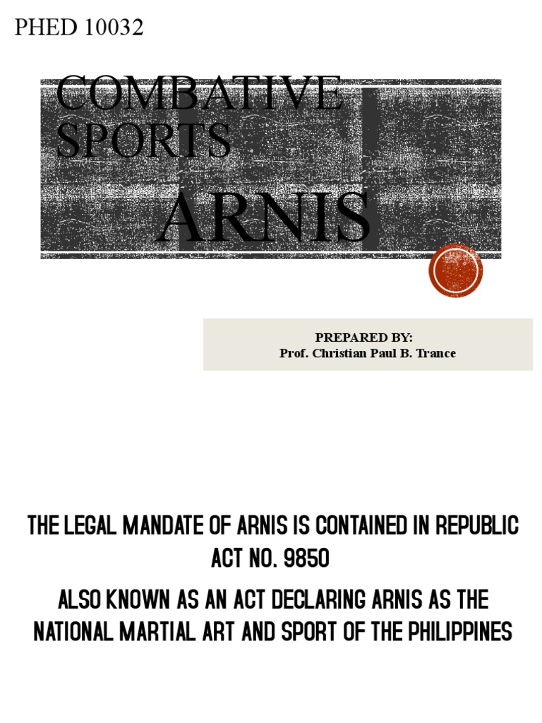 Physical Education 10032 - Arnis | PDF