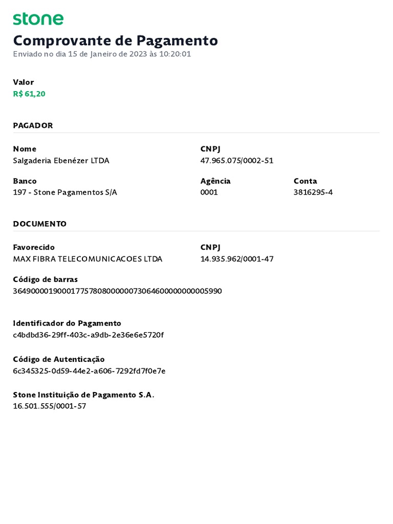 Comprovante de Pagamento | PDF