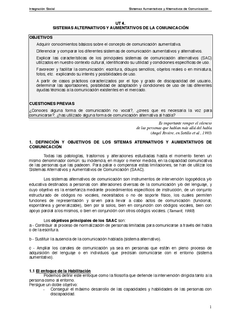 UT-4 SAAC y Productos de Apoyo | PDF | Comunicación | Invalidez