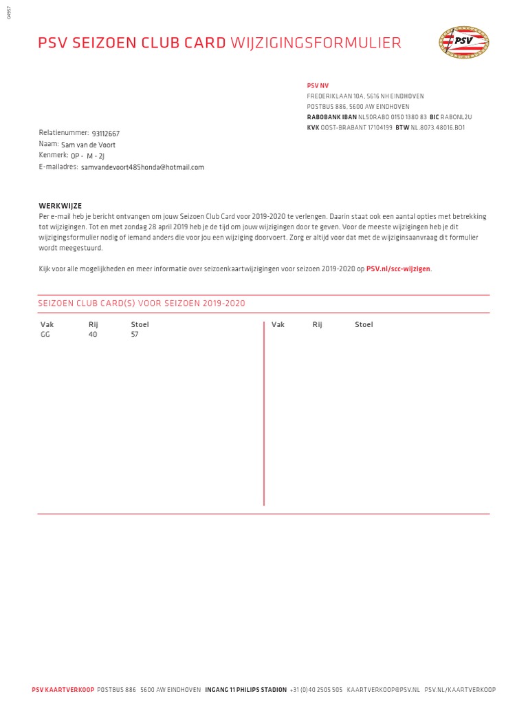 Wijzigingsformulier 7D67NAEc | PDF
