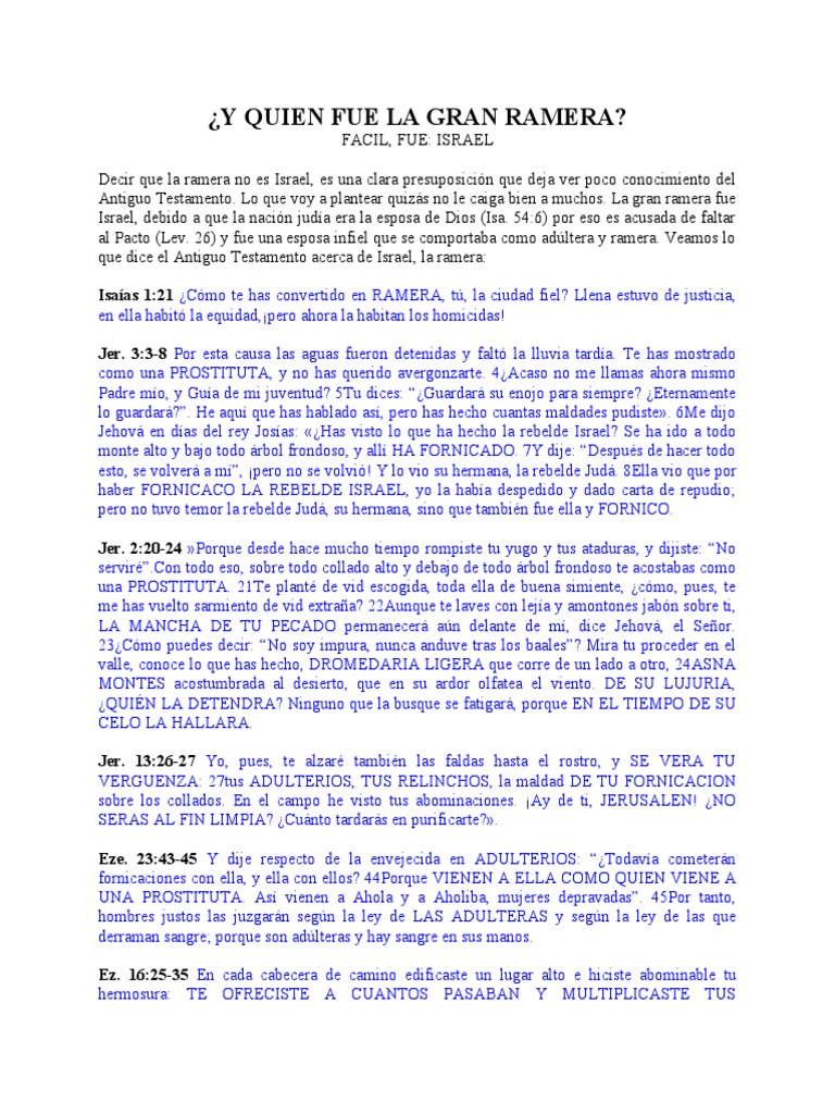 ¿Y Quién Fue La Gran Ramera | PDF