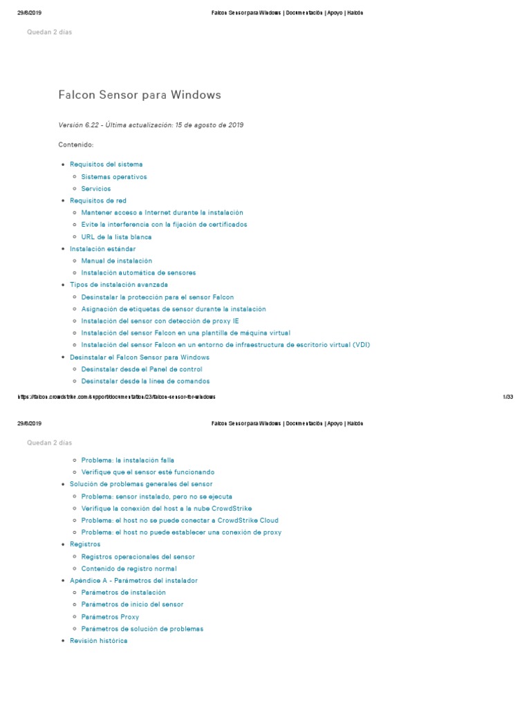Documentación técnica sobre la instalación y configuración del sensor ...