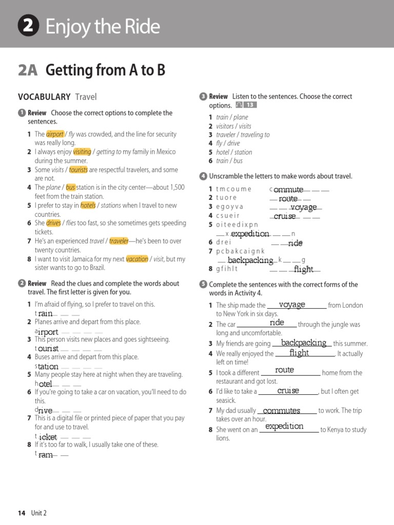 Travel Vocabulary and Activities Guide | PDF | Tourism | Sustainability