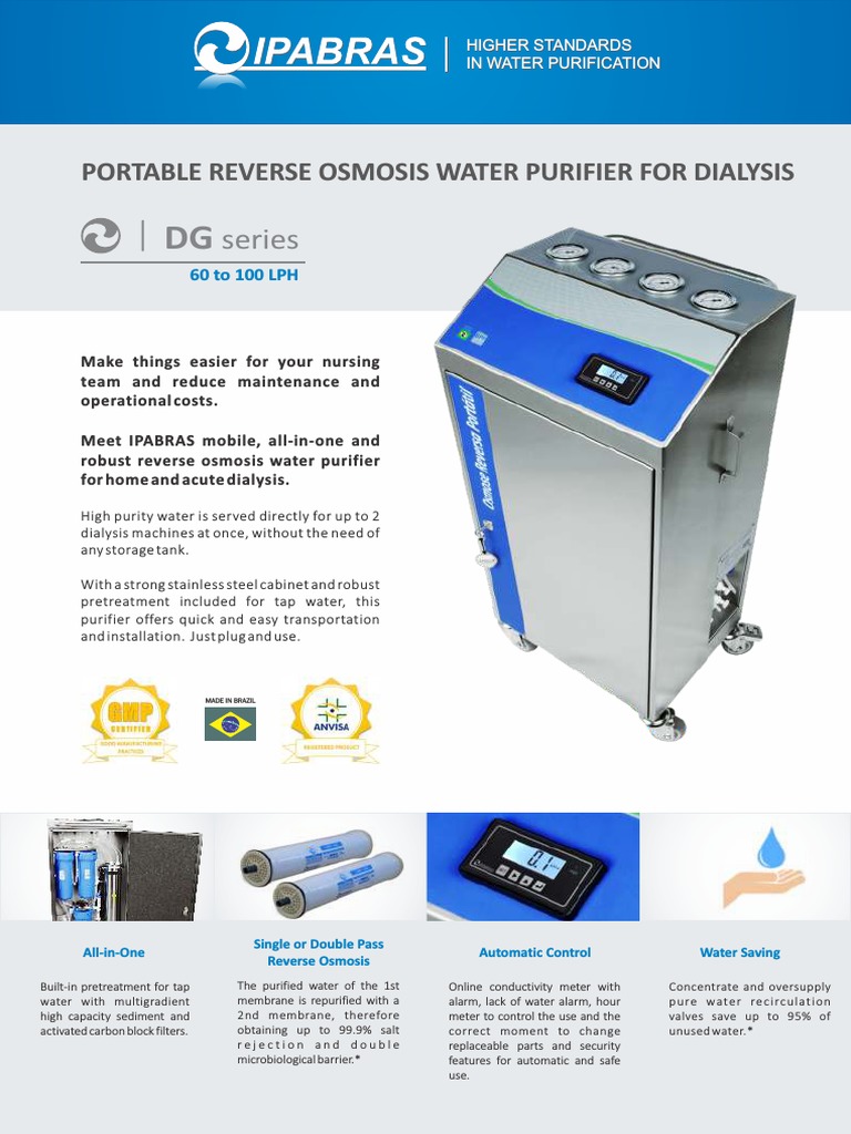 IPABRAS Portable Reverse Osmosis Dialysis 2112 | PDF | Water Purification | Water