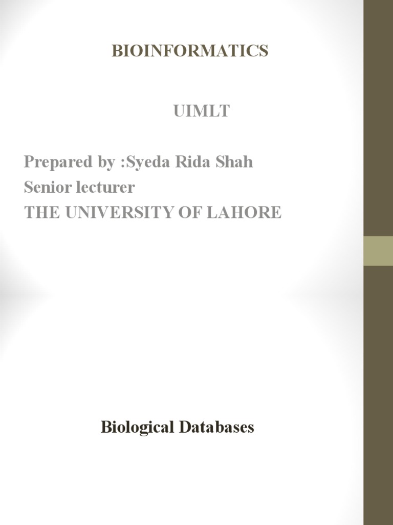 Biological Databases Pdf Bioinformatics Data Analysis