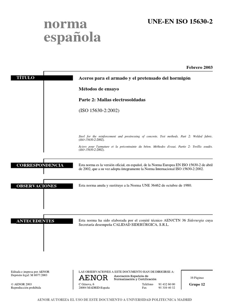 Iso 15630-2 | PDF | Fatiga (material) | Europa